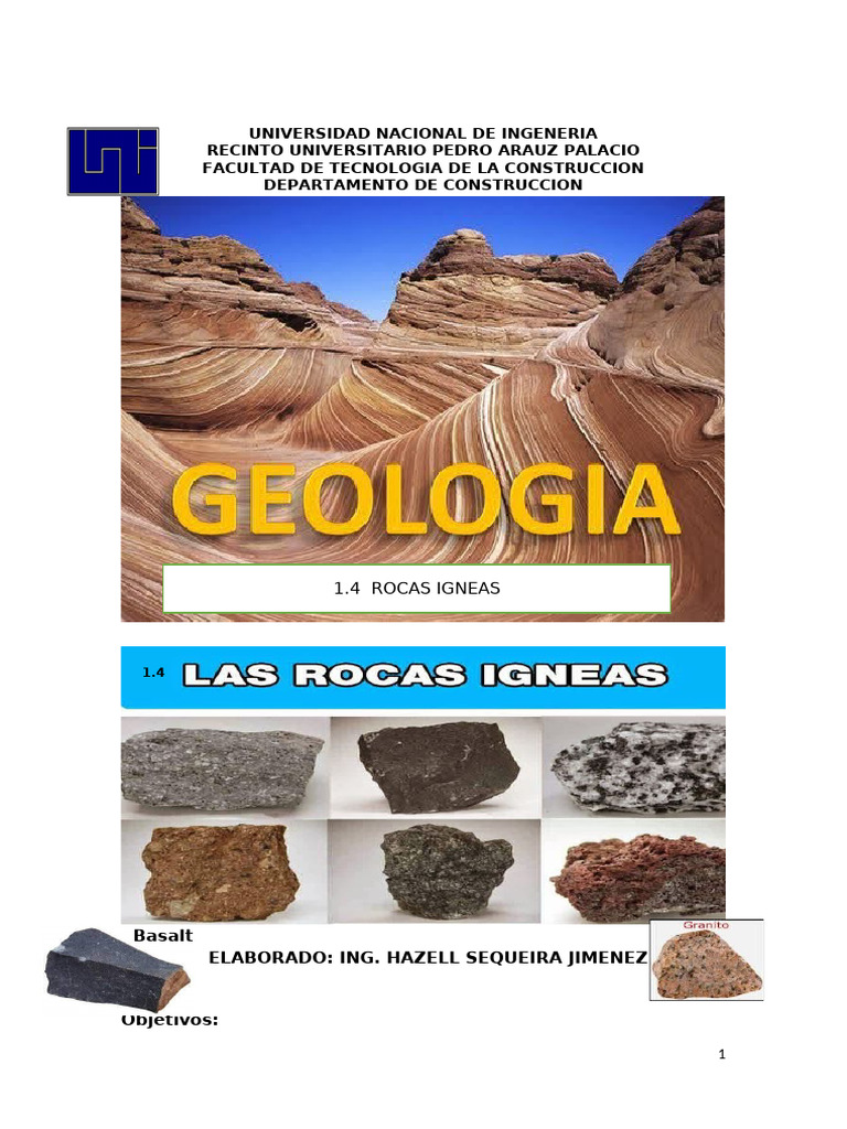 Importancia de las Rocas Ígneas en Geología | PDF | Roca ígnea | Roca ...