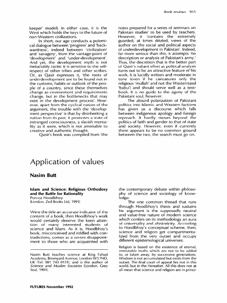 Islam and Science Religious Orthodoxy and The Battle For Rationality Pervez Hoodbhoy (London ...