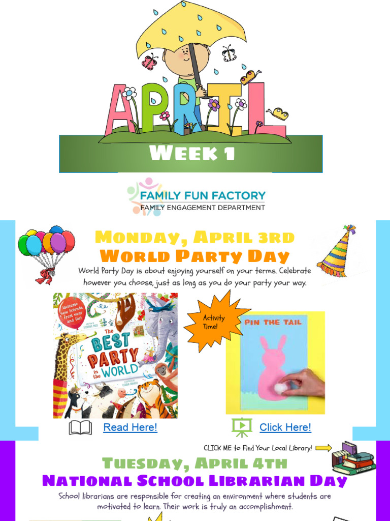 Family Fun Factory April Week 1 | PDF | Nebraska | Lakota People