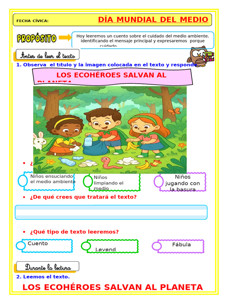 Fecha Civica Ficha Dia Del Medio Ambiente | PDF | Residuos