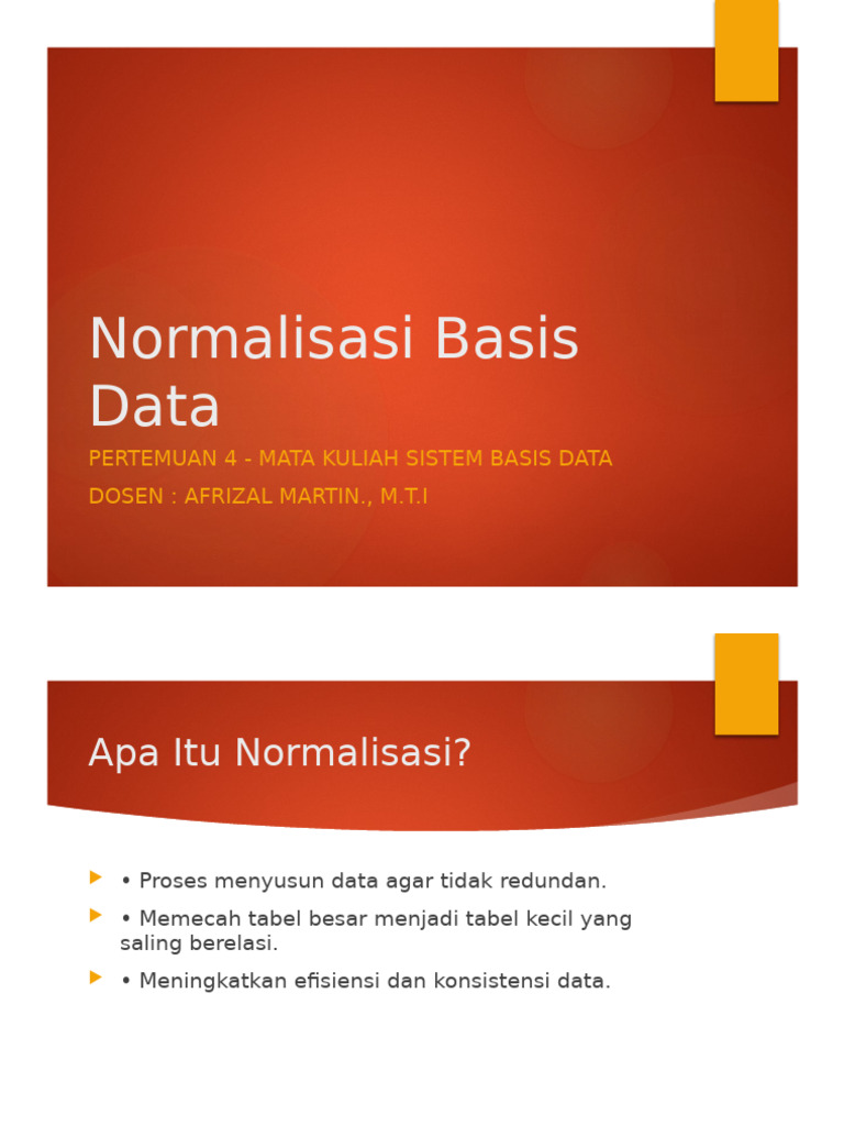 Pertemuan 4 Normalisasi Basis Data | PDF