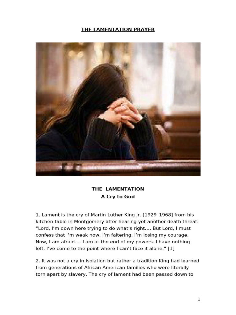 The Lamentation Prayer | PDF | Psalms | Rachel