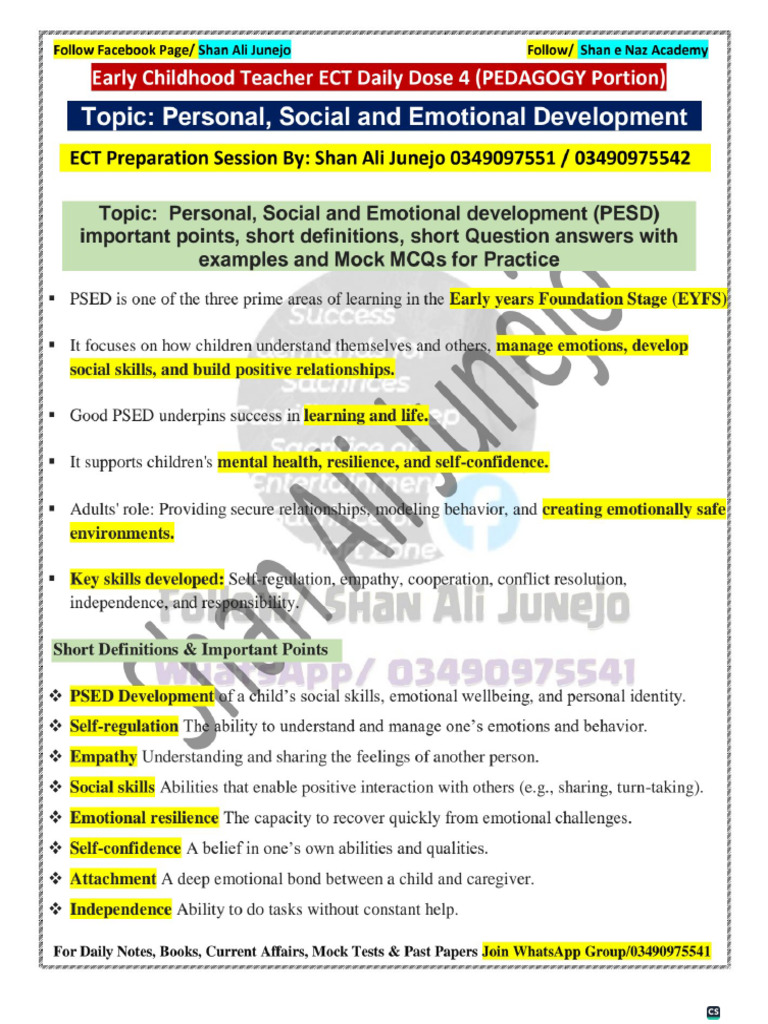 ECT Session - Daily Dose 4 Topic Personal, Social and Emotional ...