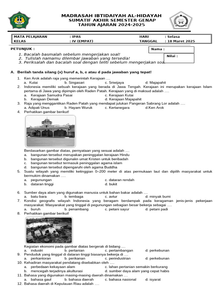 Sts Ipas Sem 2 Kelas 4 | PDF