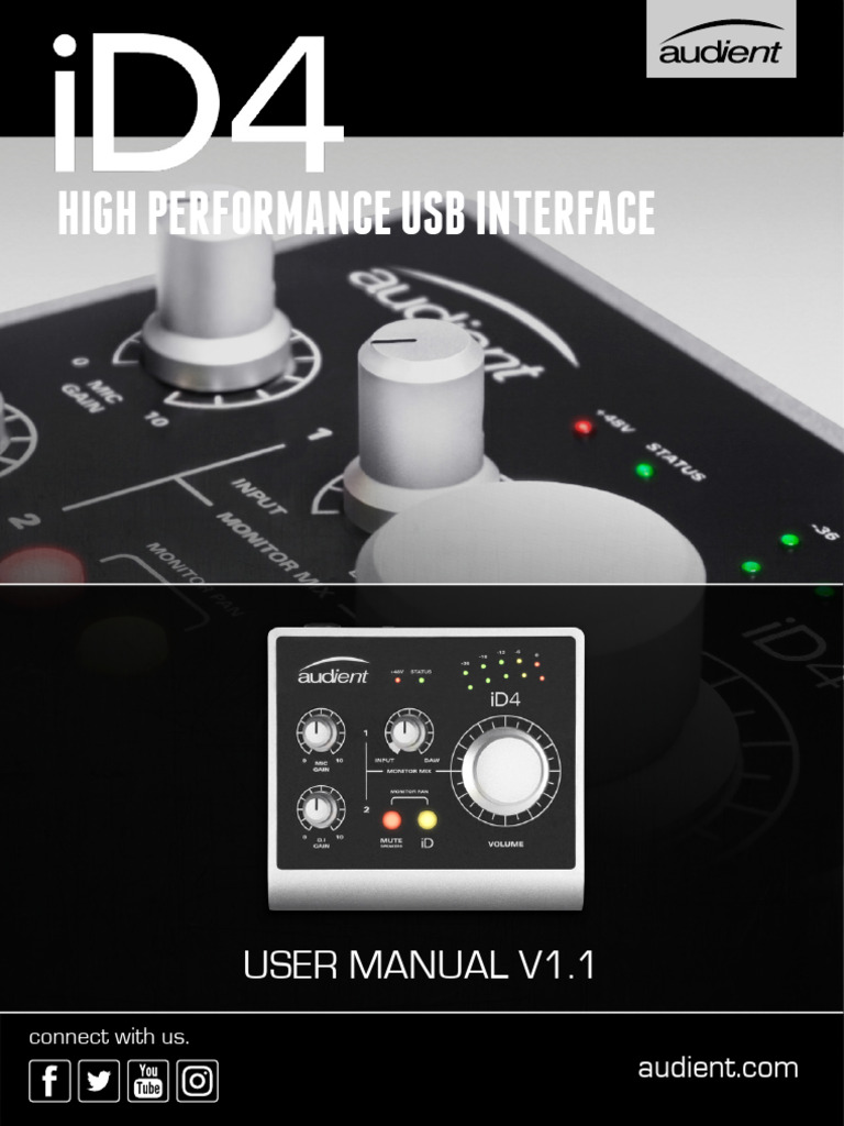 Audient ID4 Manual v2.0 (En) | PDF | Ios | Headphones
