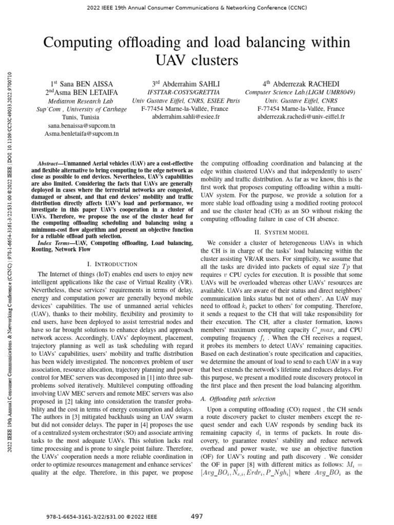 Computing Offloading and Load Balancing Within UAV Clusters | PDF | Computer Network | Computer ...