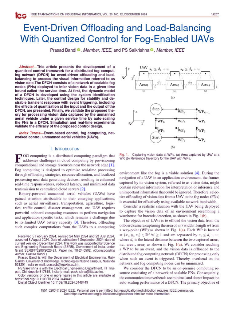 Event-Driven Offloading and Load-Balancing With Quantized Control For Fog-Enabled UAVs | PDF ...