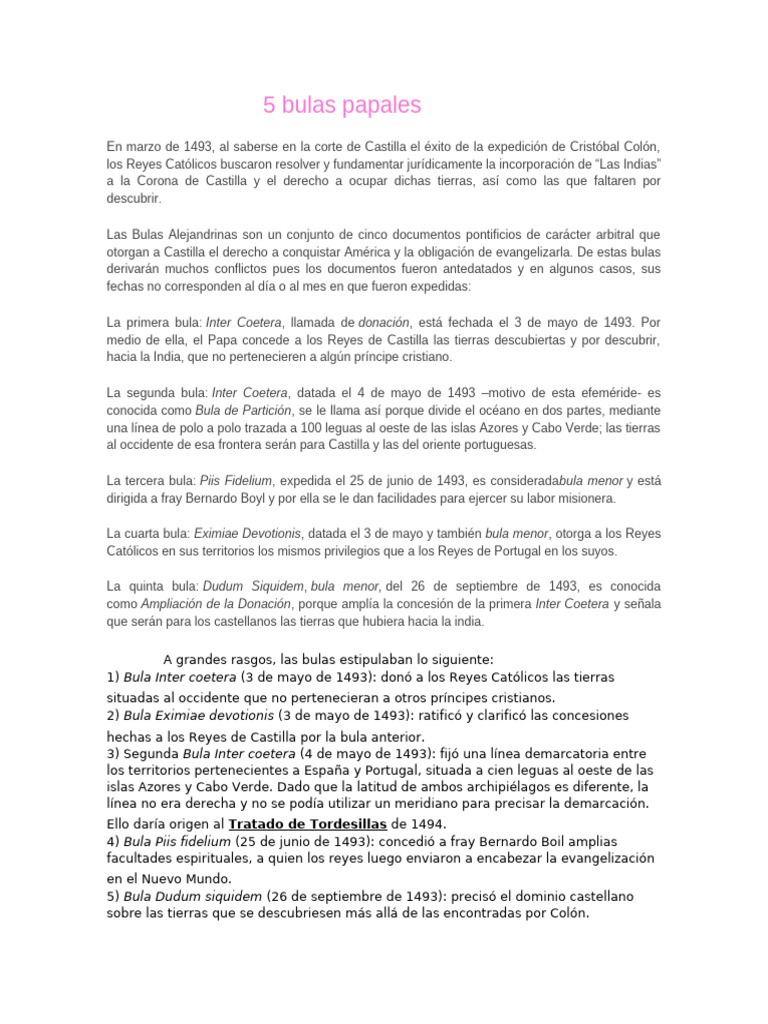 5 Bulas Papales | PDF | Espiritualidad catolica | Órdenes y sociedades católicas