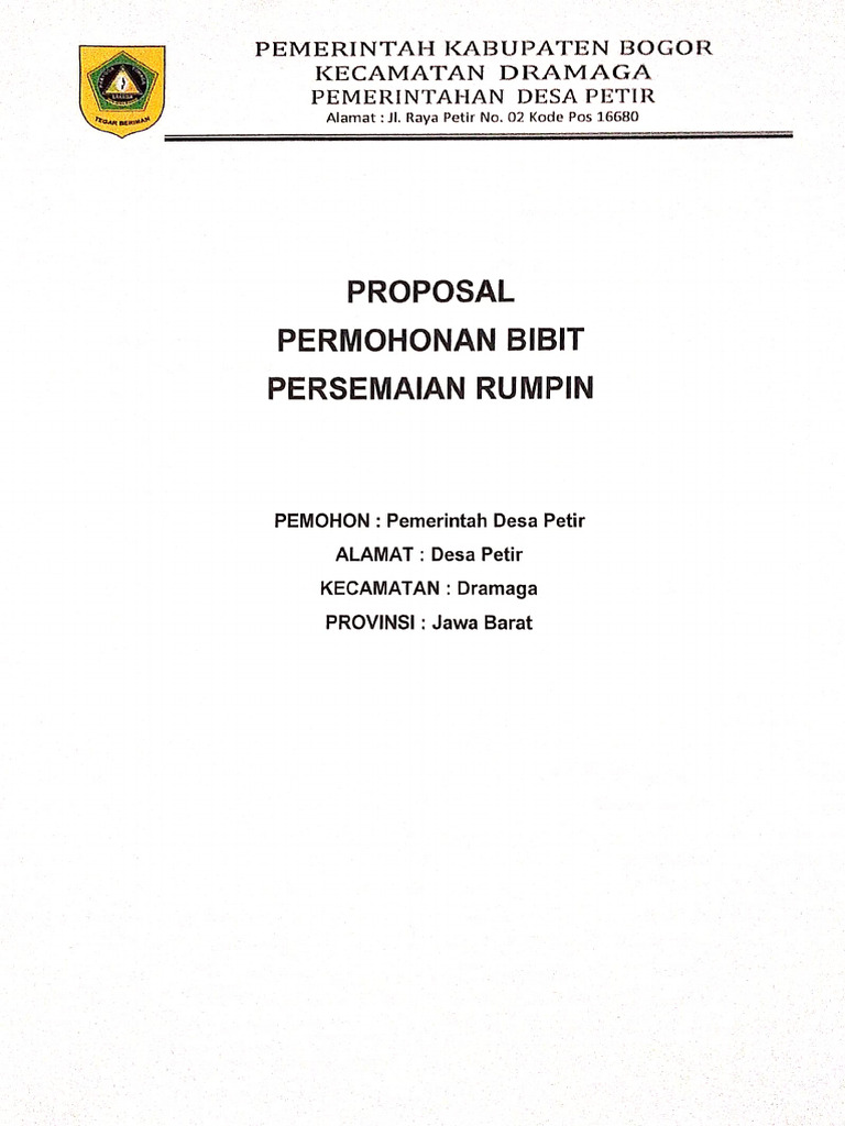 20250515150025Proposal Permohonan Bibit Persemaian Rumpin | PDF