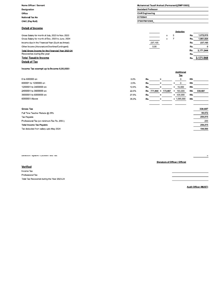 Incon Tax 2024 | PDF