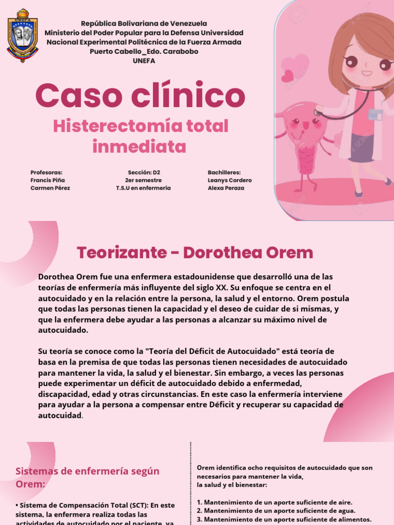 Histerectomía Total Inmediata (Leanys Cordero, Alexa Peraza) | PDF ...