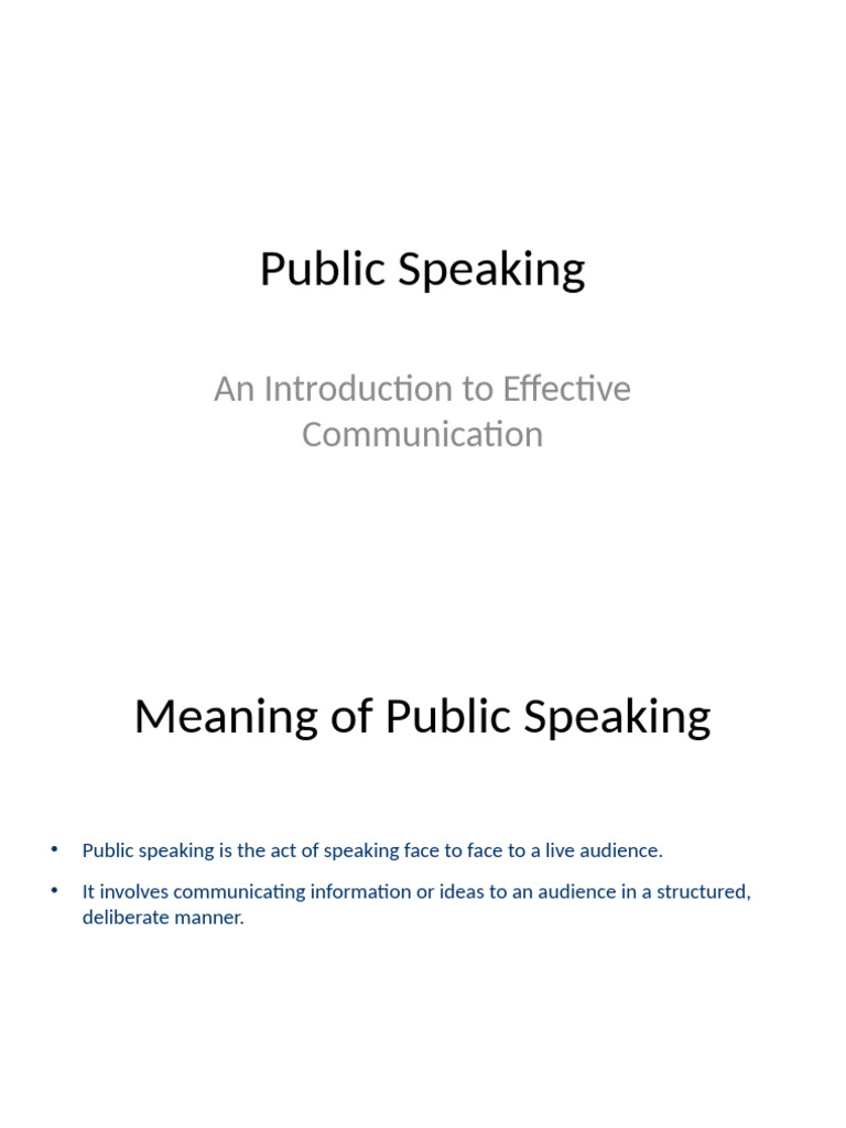 Public Speaking Full Presentation Blue | PDF
