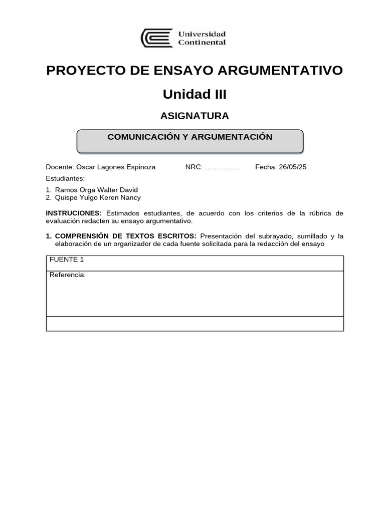 Formato Proyecto Ensayo 2025 10 | PDF | Ensayos | Gobierno