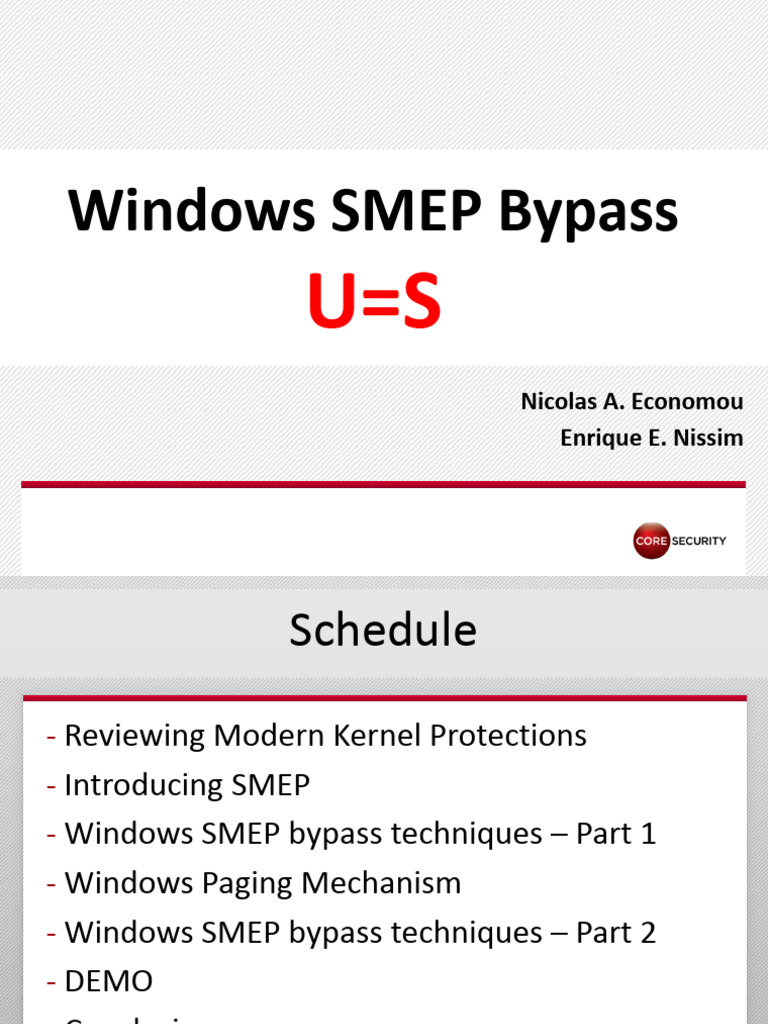Windows SMEP Bypass U Equals S - 0 | PDF | System Software | Computer Science