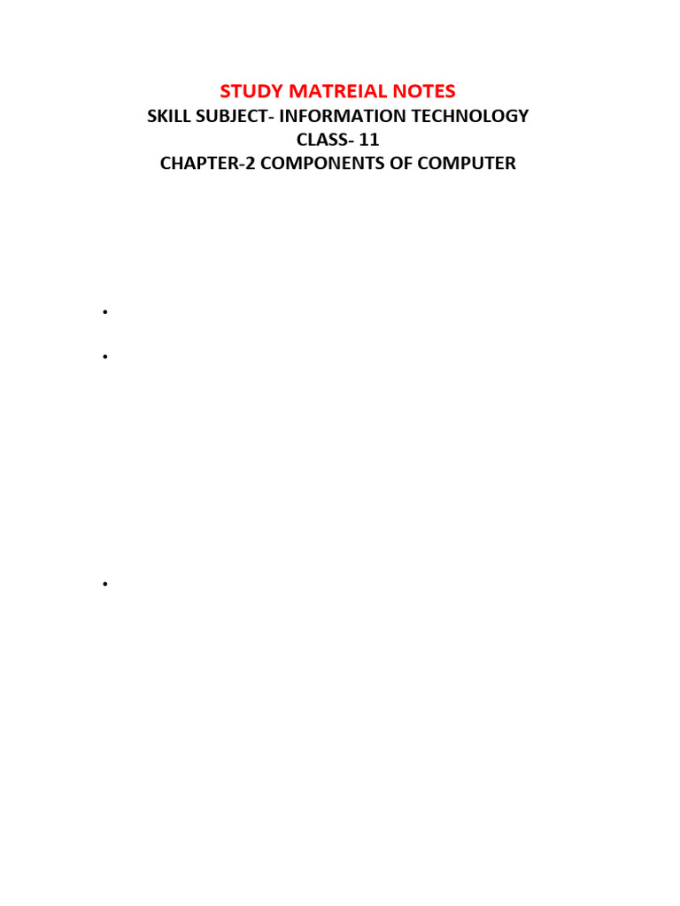 802 Class 11 Study Matreial Notes Information Technology Chap-2 (2025 ...