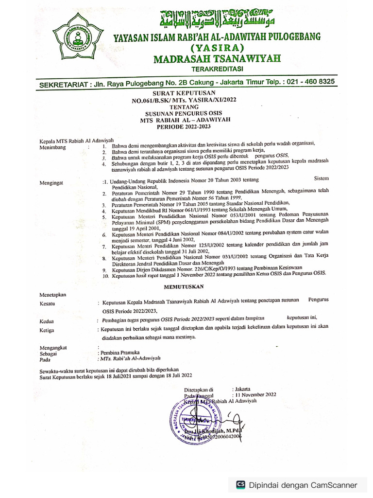 SK Osis 2022-2023 | PDF