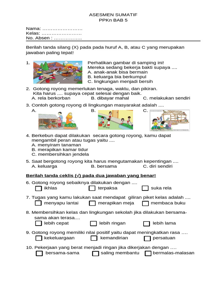 Asesmen Sumatif PPKN Bab 5 | PDF