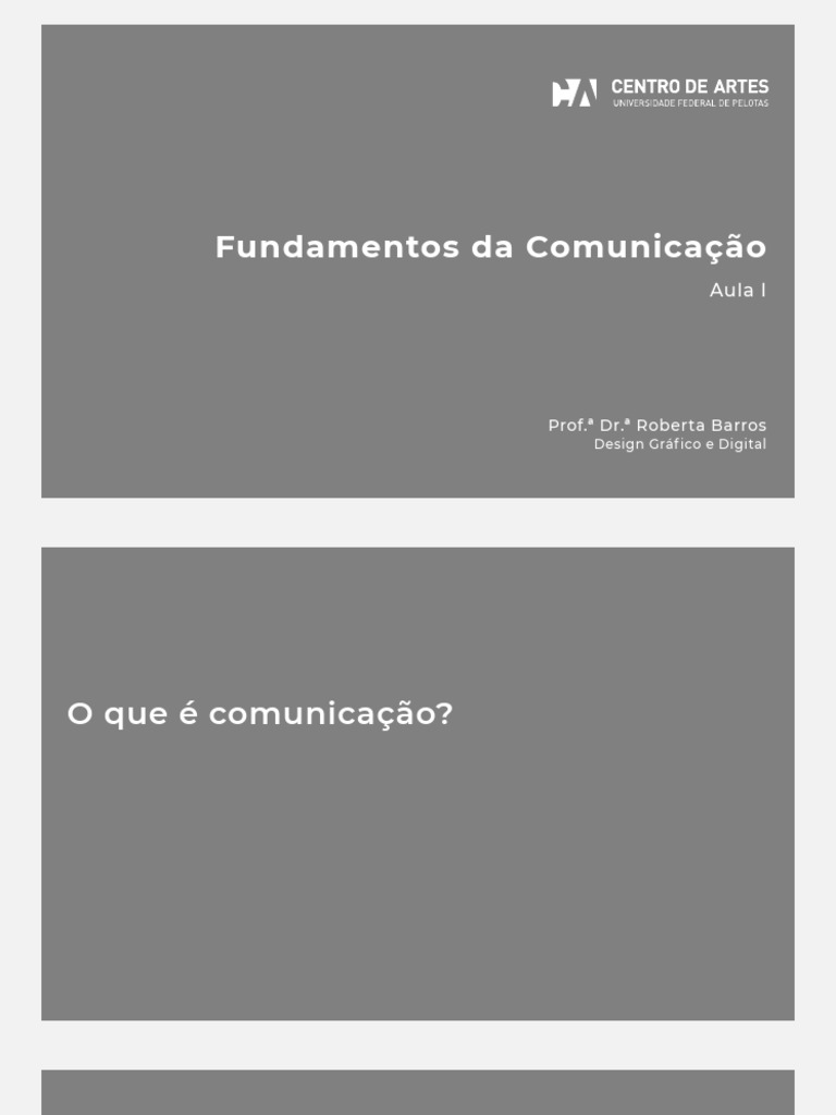 Fundamentos Da Comunicação Aula 1 Slides Pdf Comunicação Informação