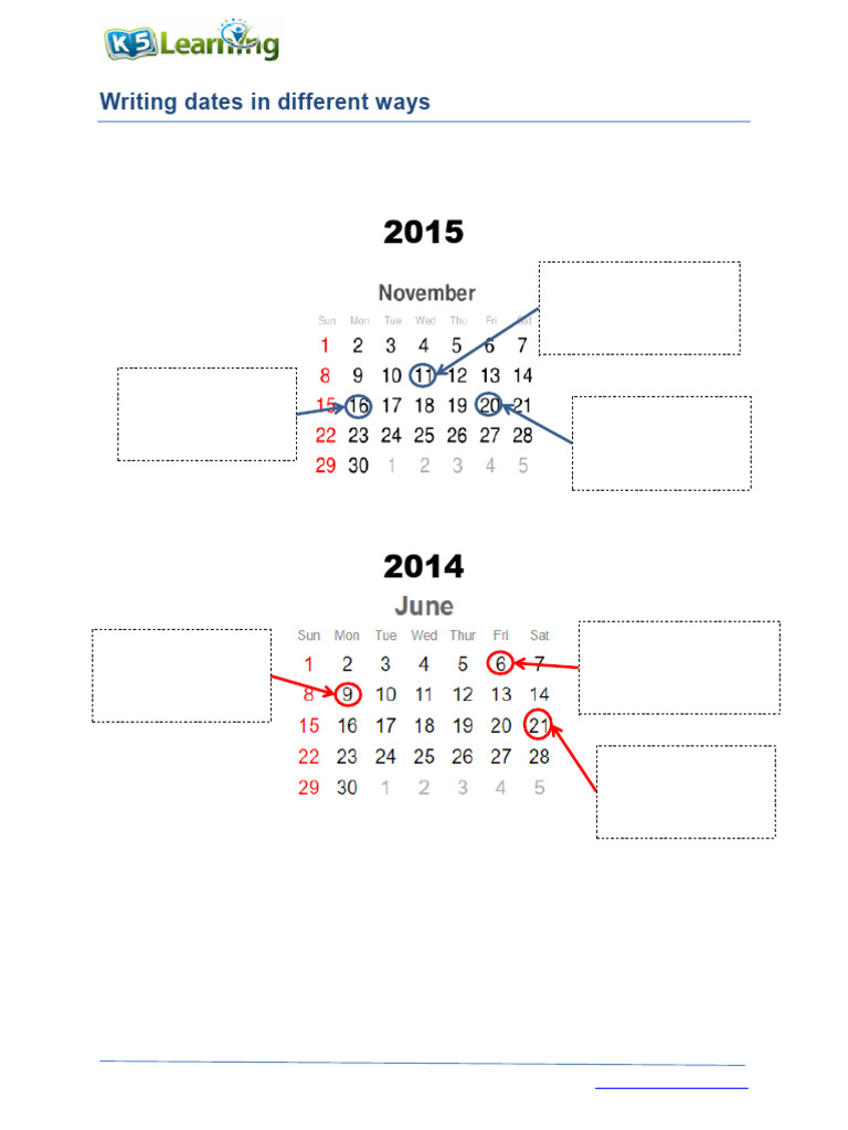 Grade 3 Calendar Writing Dates C | PDF