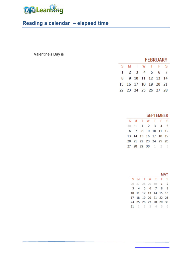 Grade 3 Calender Elapsed Time c | PDF