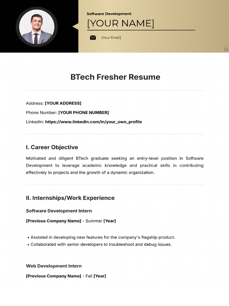 BTech Fresher Resume | PDF