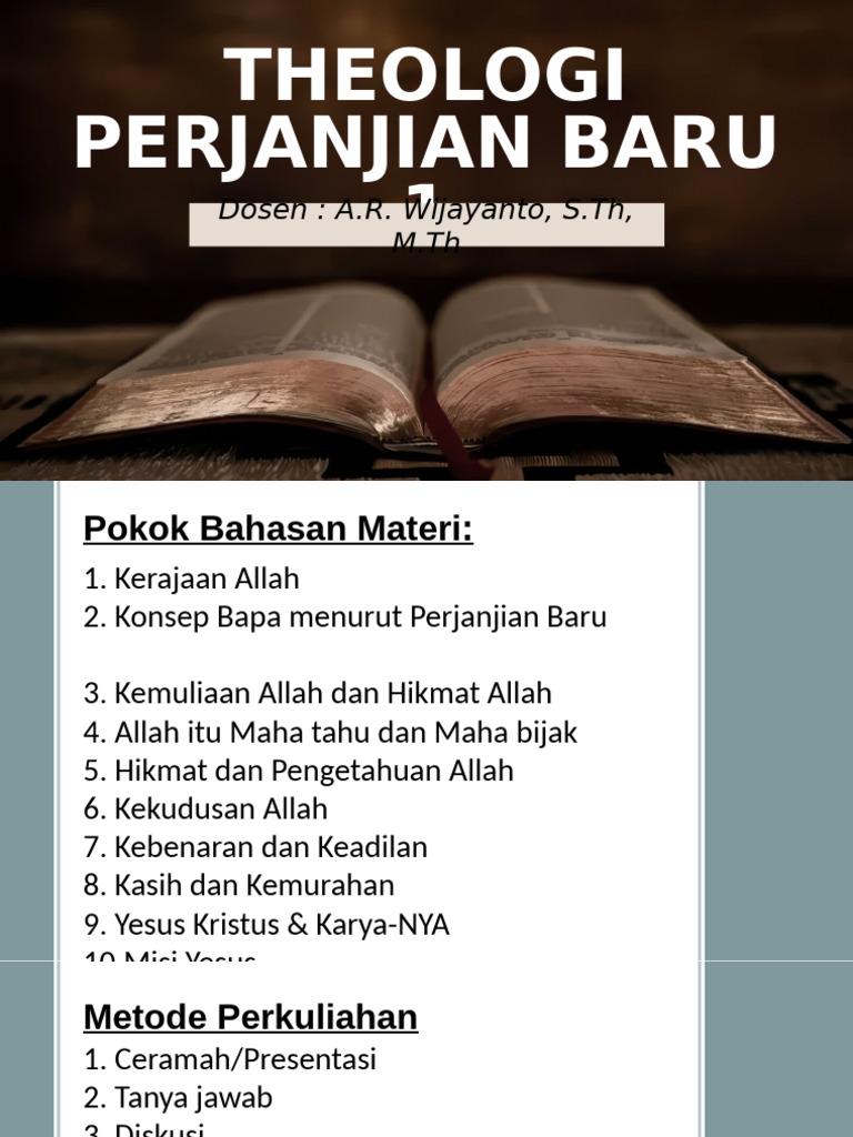 Teologi PB 1 - A.R. Wijayanto, S.TH, M.Th. - STT VICTORY CIBUBUR - Final | PDF