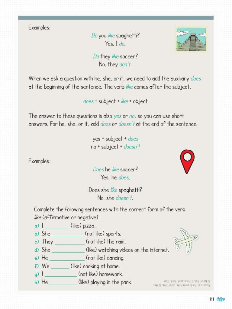 Verb "Like" Practice Exercises | PDF | Semantics | Semantic Units
