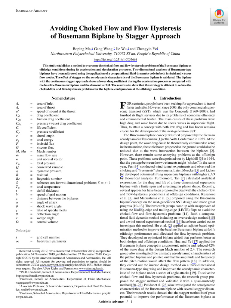 Buseman Staggered | PDF | Drag (Physics) | Aerodynamics