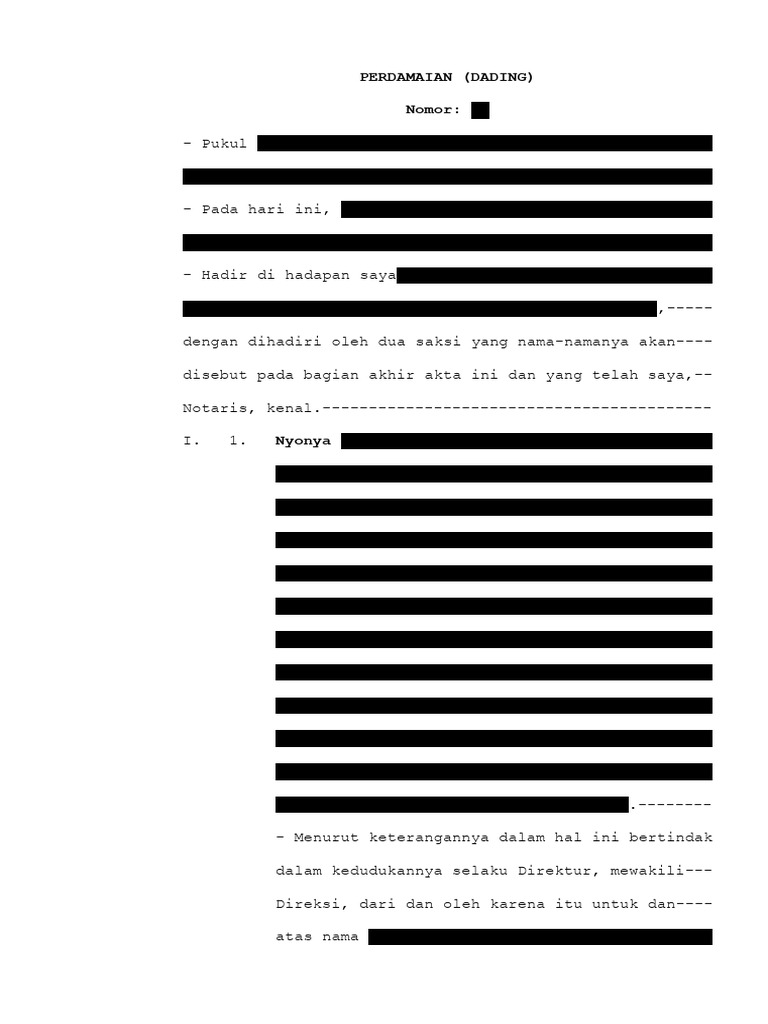 Akta Perdamaian (Dading) | PDF