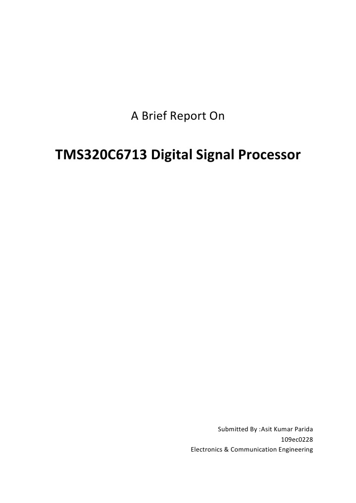 TMS320C6713 DSP Overview & Features | PDF | Digital Signal Processor | Microprocessor