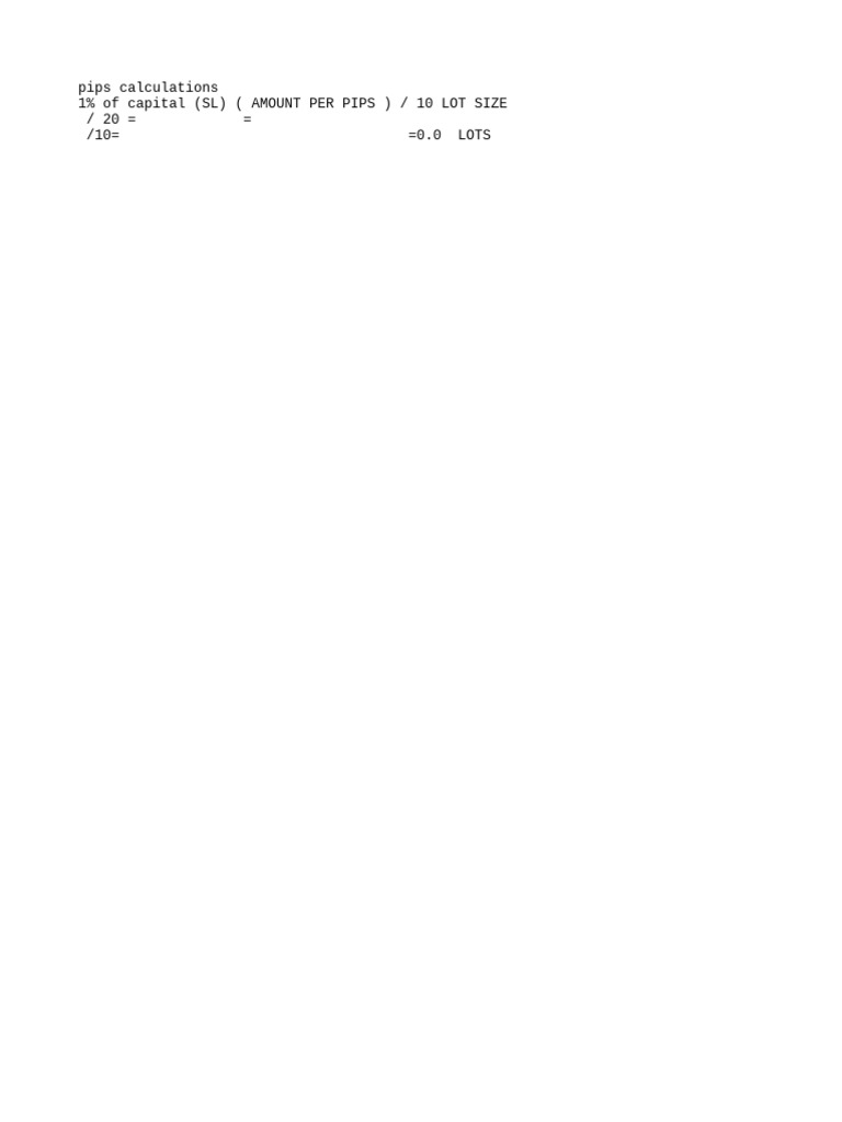 Pips&Lots Calculation | PDF