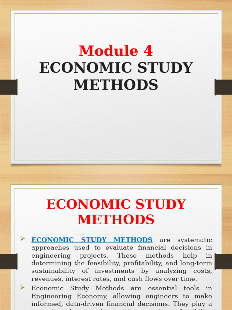 Engineering Economy Module 4 - Money - Economic Study Methods | PDF | Investing | Cost Of Capital