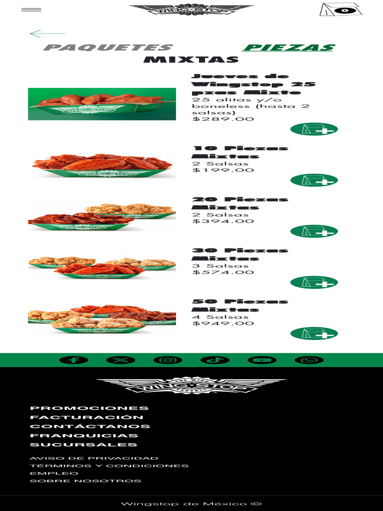 Menú y precios de Wingstop México 2024 | PDF