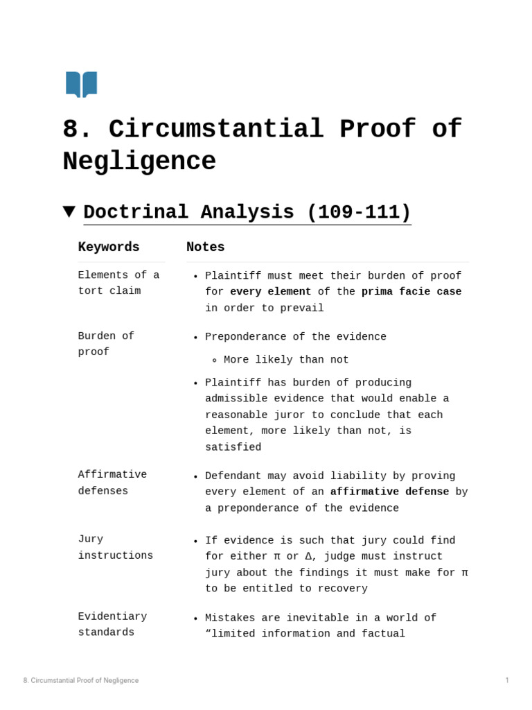 Circumstantial Proof of Negligence | PDF | Burden Of Proof (Law ...