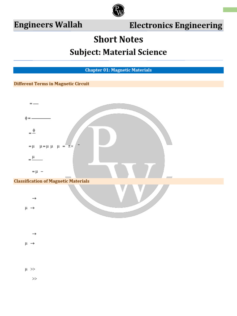 Material Science - Short Notes - PDF Only | PDF | Magnetism ...