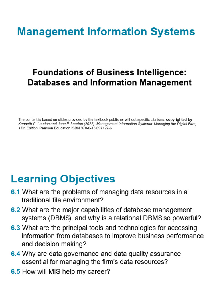 Week5 - Business Intelligence DBMS & Info MNGT | PDF | Relational Model ...