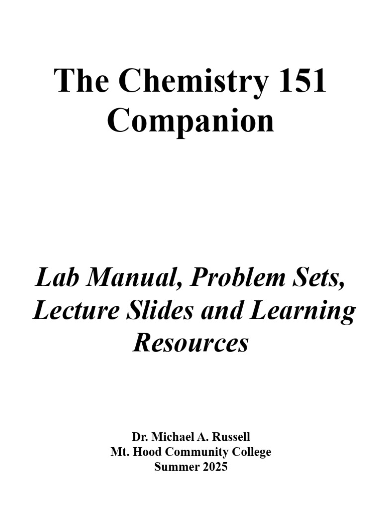 CH 151 Companion | PDF | Ion | Chemical Compounds
