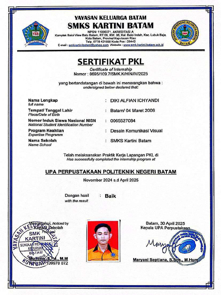 Sertifikat PKL | PDF