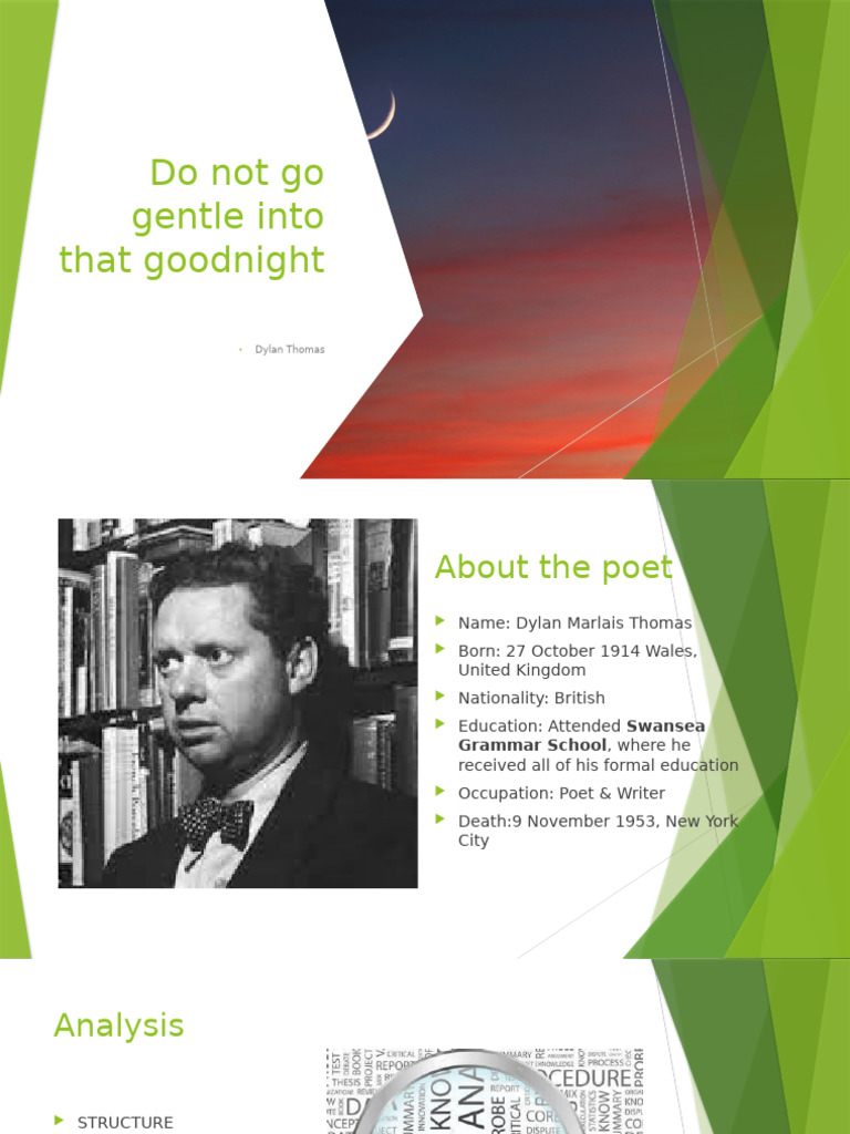 Do Not Go Gentle Into That Goodnight | PDF | Poetry | Poetic Devices