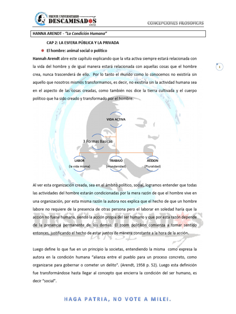 Esferas Pública y Privada en Arendt | PDF | Hannah Arendt | Razón