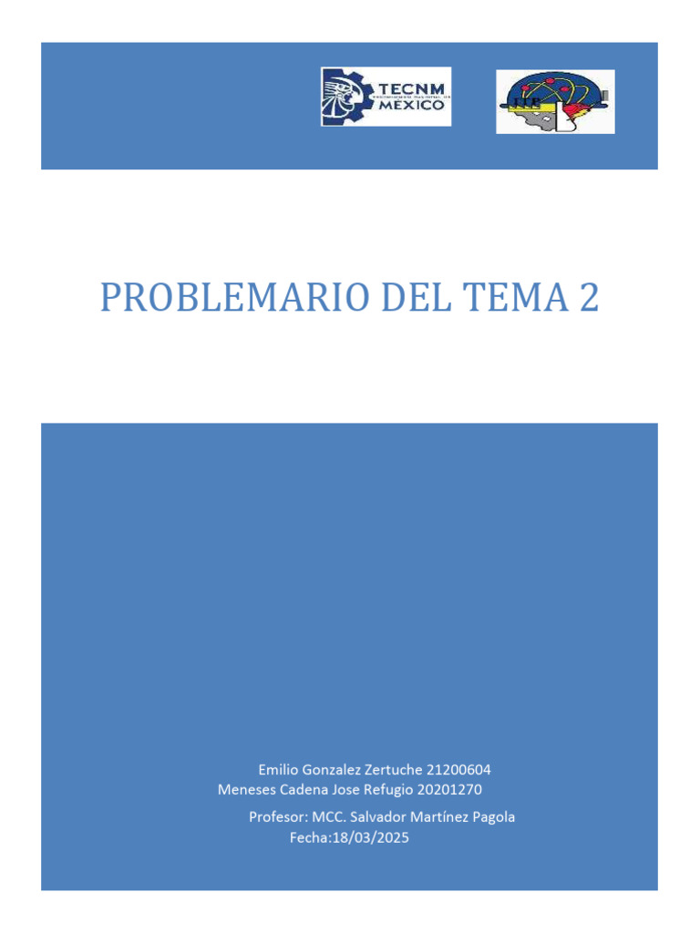 Problemarío Tema 2 | PDF