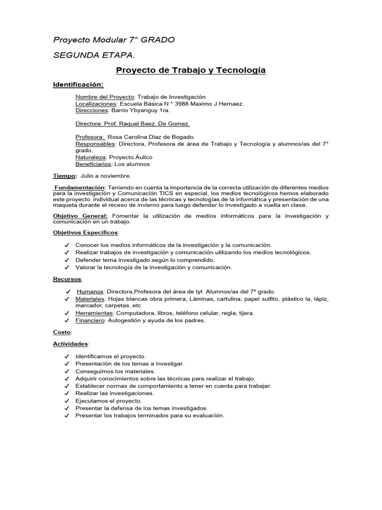 Proyecto Informatica Vacación | PDF