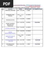 All-Night SDA Prayer Meeting Program | PDF | Prayer | Worship