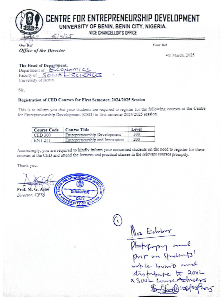 CED For 200 and 300 Level Students | PDF