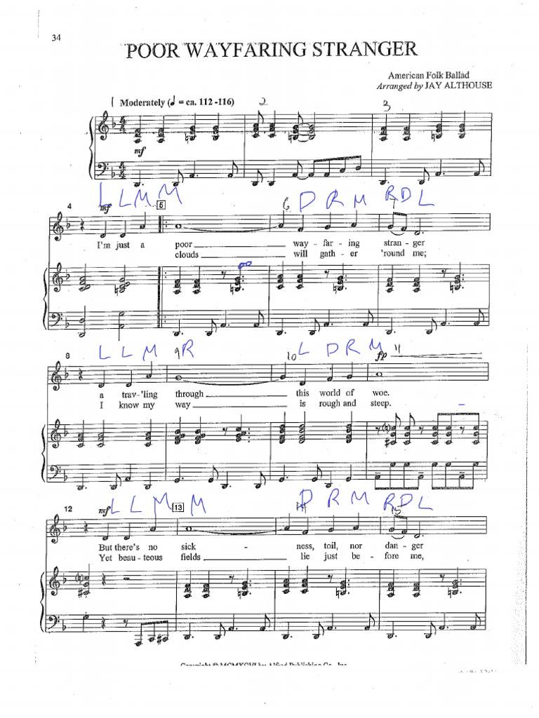 Poor Wayfaring Stranger (Dmin) | PDF