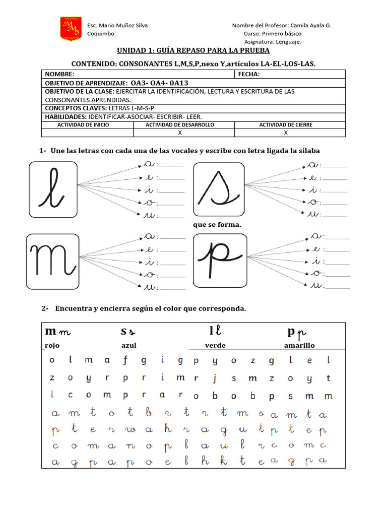 Guia Repaso para La Prueba Unidad 1 | PDF