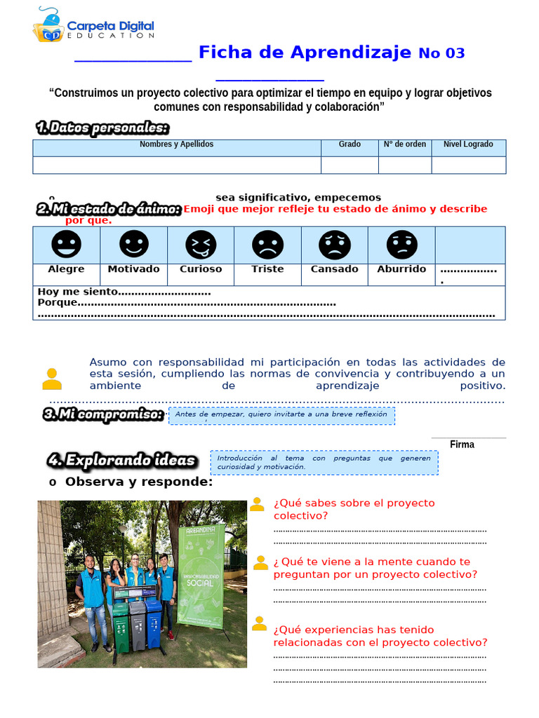 Ficha de Aprendizaje 3-Dpcc-5to | PDF | Reciclaje | Evaluación