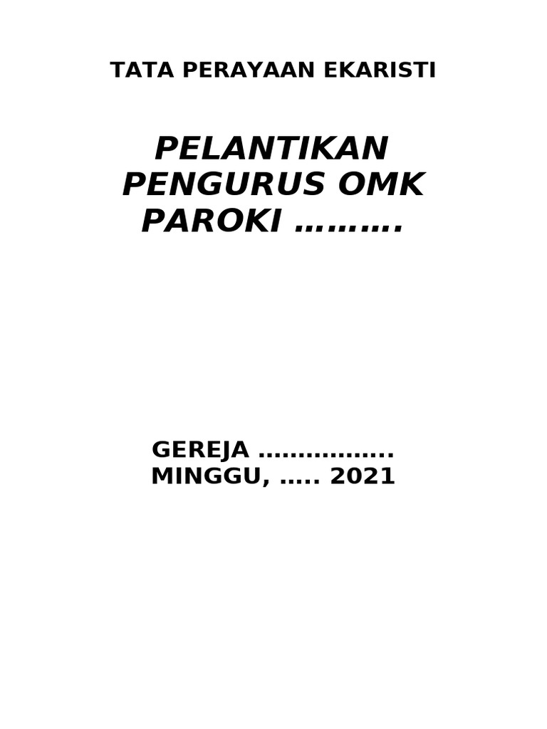 TEKS MISA PELANTIKAN OMK | PDF