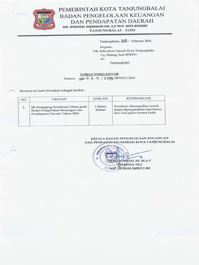 SK Pemegang KD 2024 | PDF