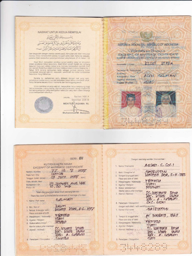 Akte Nikah | PDF